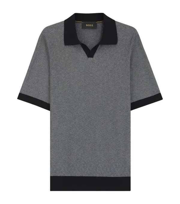 BOSS Cotton-silk Polo Shirt - Blue