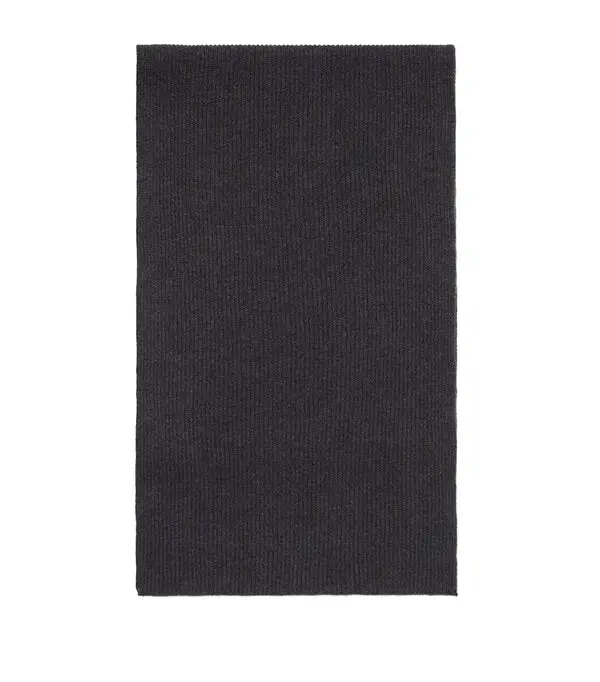 Brunello Cucinelli Cashmere English Rib Scarf - Black