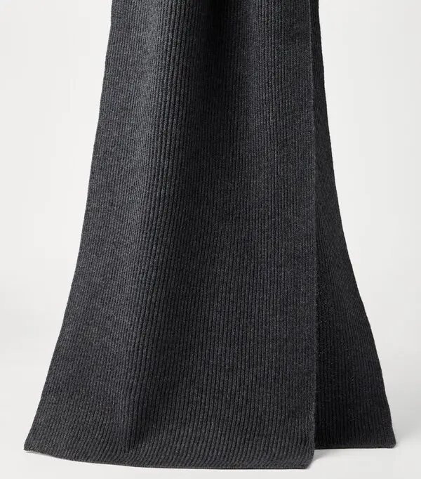 Brunello Cucinelli Cashmere English Rib Scarf - Black