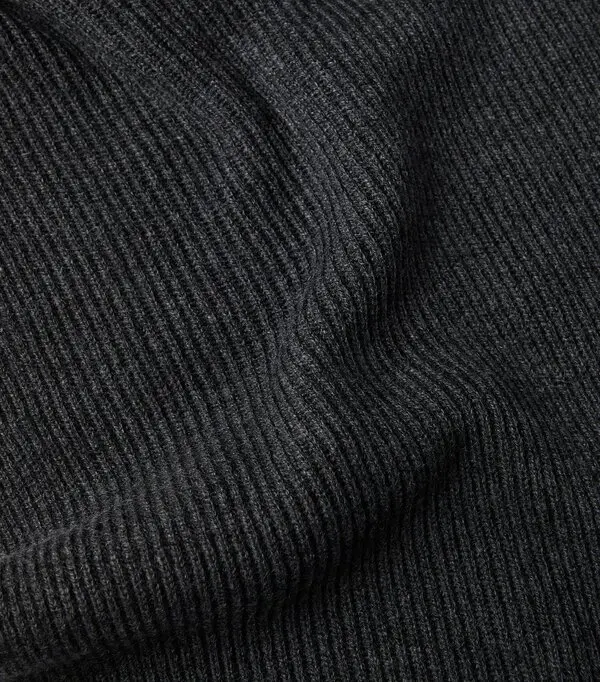 Brunello Cucinelli Cashmere English Rib Scarf - Black