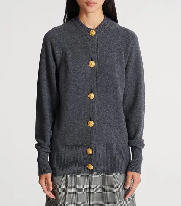 Balmain Cashmere-virgin Wool Cardigan - Grey