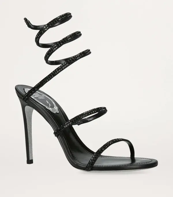 Rene Caovilla Leather Crystal-embellished Cleo Sandals - Black