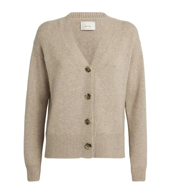 Harrods Cashmere Boxy Cardigan - Beige