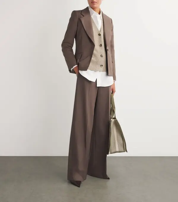 Harrods Cashmere Boxy Cardigan - Beige