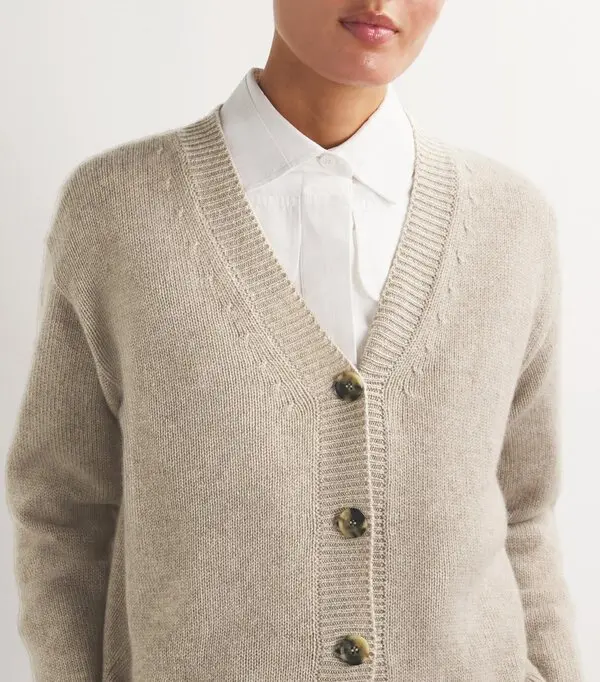 Harrods Cashmere Boxy Cardigan - Beige
