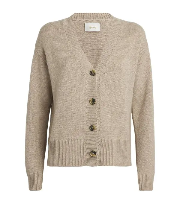Harrods Cashmere Boxy Cardigan - Beige
