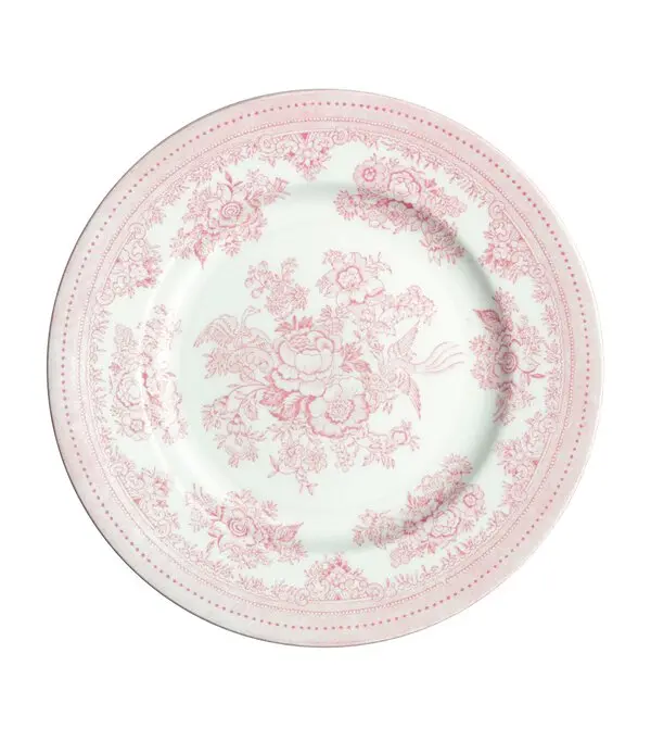 BURLEIGH Set Of 4 Asiatic Pheasants Side Plates - Pink