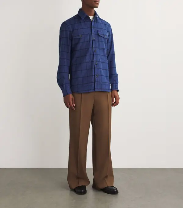 Isaia Wool-cashmere Overshirt - Blue