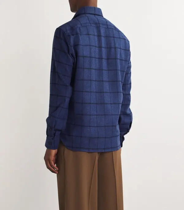 Isaia Wool-cashmere Overshirt - Blue