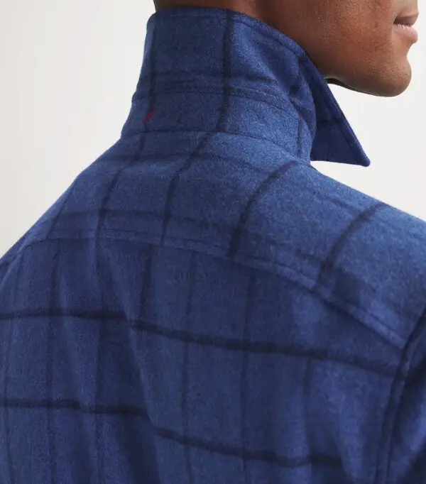 Isaia Wool-cashmere Overshirt - Blue