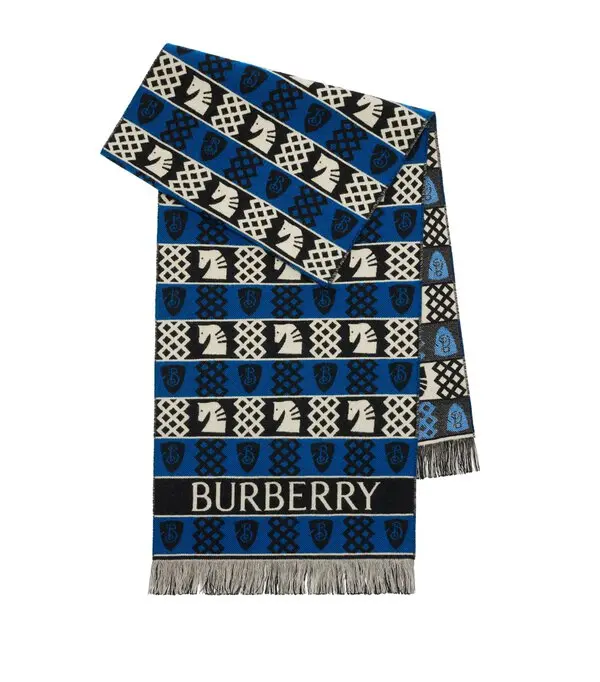 Burberry Wool Fair Isle Scarf - Black