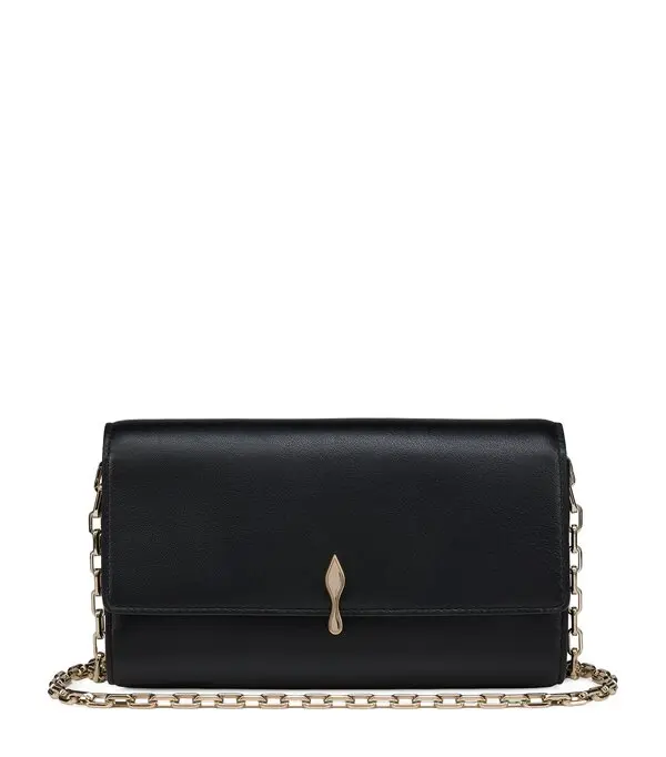 CHRISTIAN LOUBOUTIN Bettina Nappa Leather Chain Wallet - Black