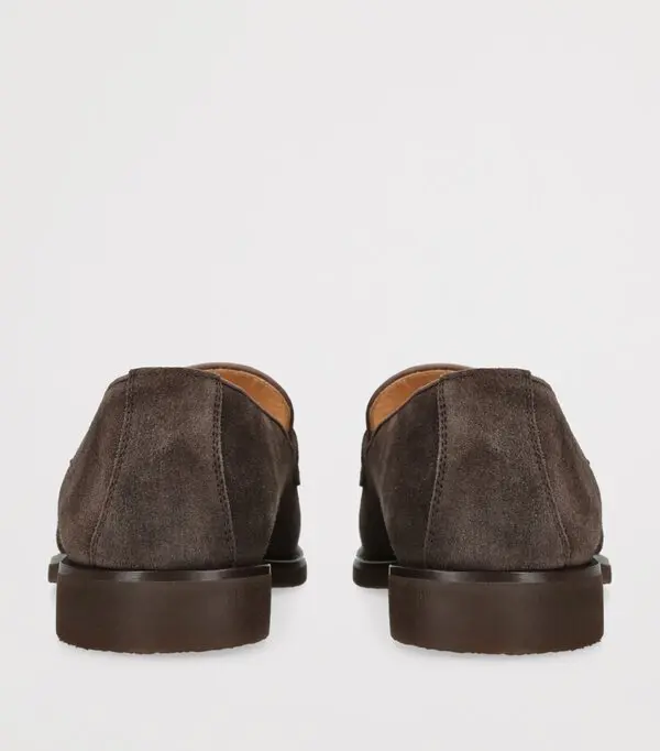 Brunello Cucinelli Suede Penny Loafers - Brown