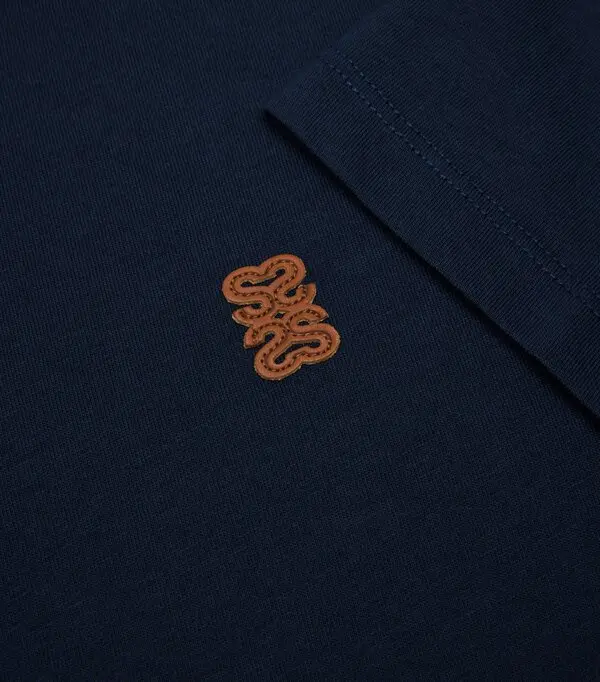 Sandro Cotton Logo-patch T-shirt - Blue