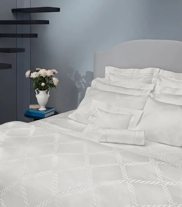 PRATESI Treccia King Duvet Cover - White