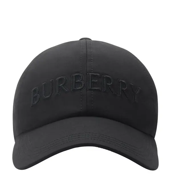 Burberry Cotton Gabardine Logo Cap - Black