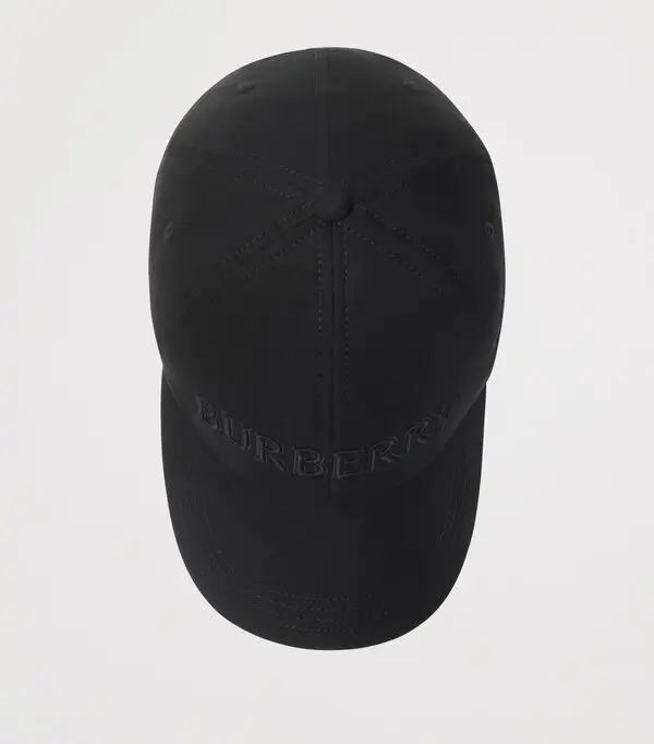 Burberry Cotton Gabardine Logo Cap - Black