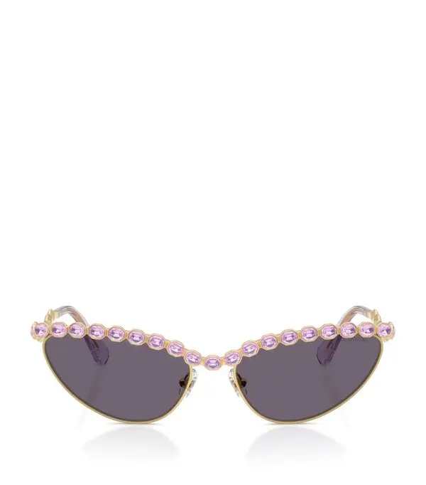 SWAROVSKI Metal Cat Eye 0sk7030 Sunglasses - Gold