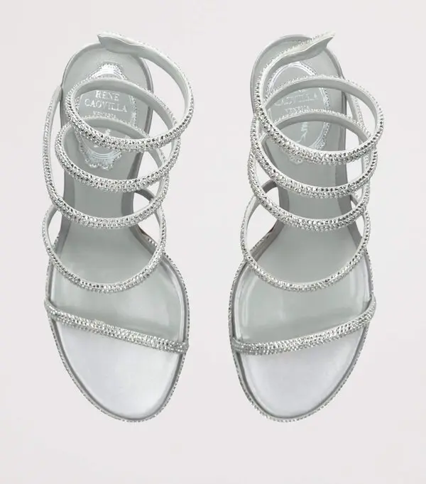 Rene Caovilla Embellished Cleo 80 Sandals - Grey