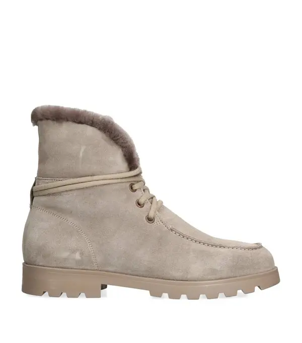 Santoni Suede Detroit Boots - Grey