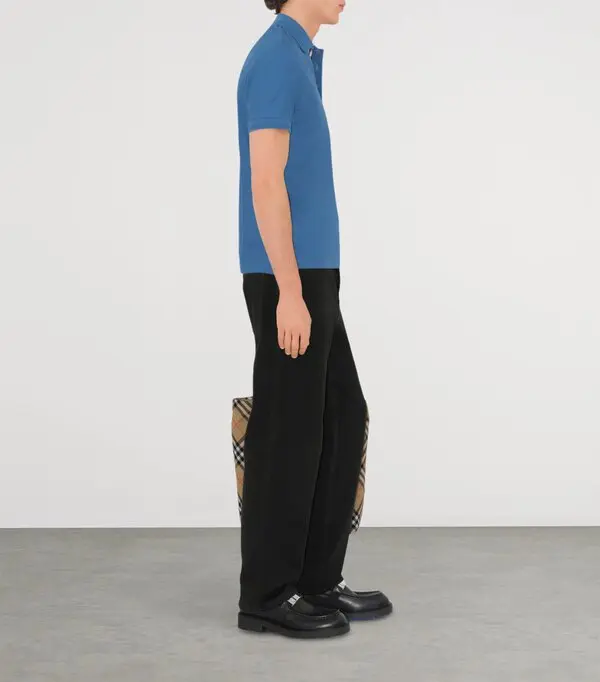 Burberry Piqué Cotton Polo Shirt - Blue