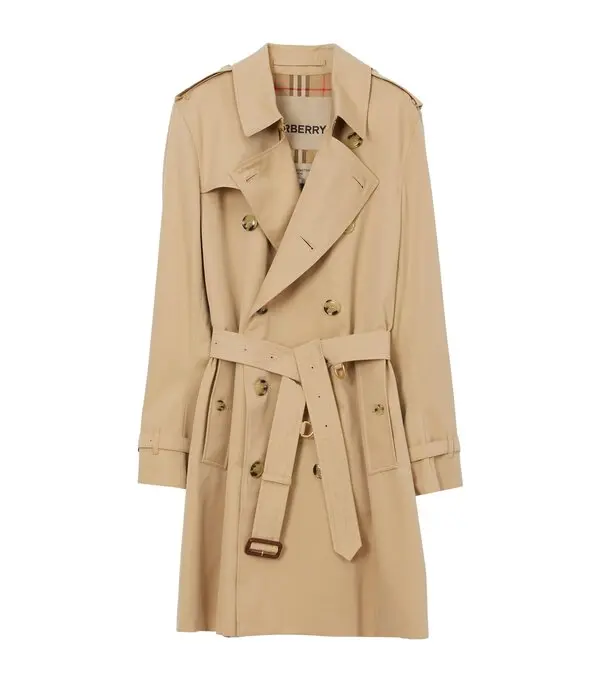 Burberry Mid-length Kensington Heritage Trench Coat - Yellow