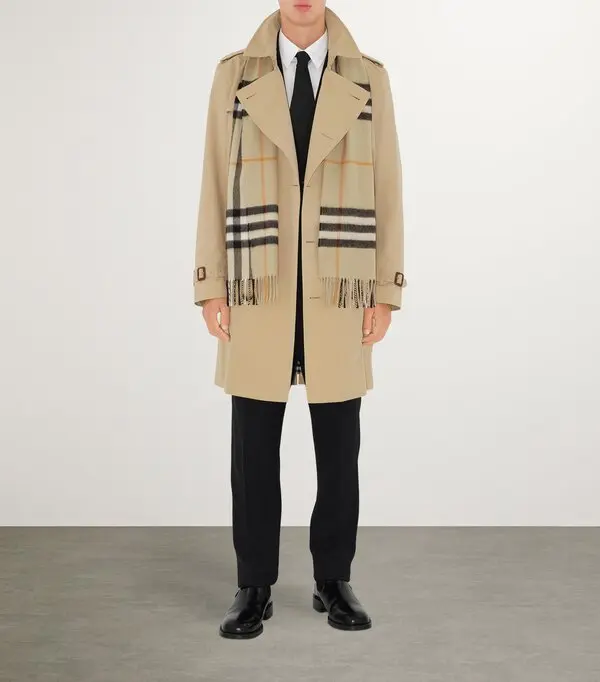 Burberry Mid-length Kensington Heritage Trench Coat - Yellow