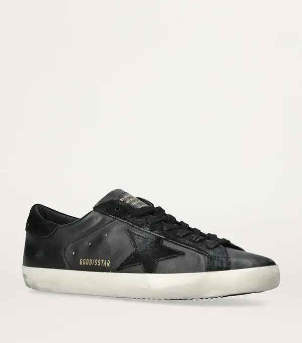 GOLDEN GOOSE Leather Super-star Sneakers - Black