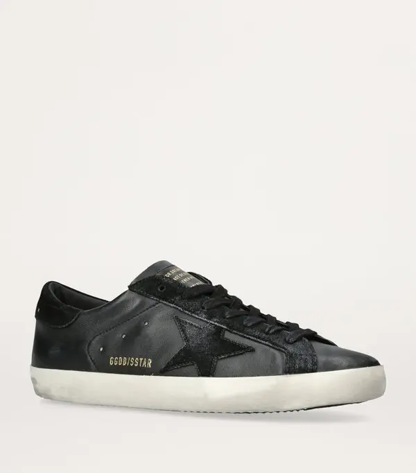 GOLDEN GOOSE Leather Super-star Sneakers - Black