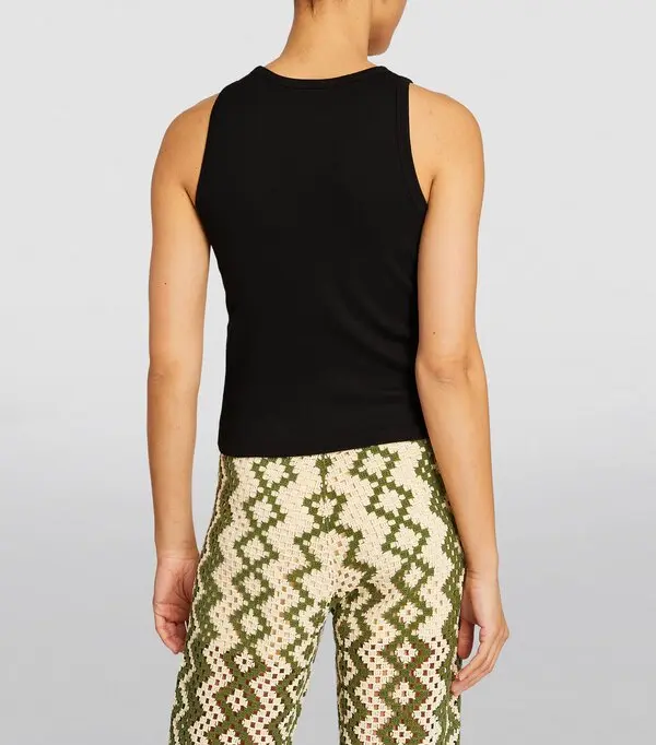 Sandro Sleeveless Ribbed Tank Top - Black