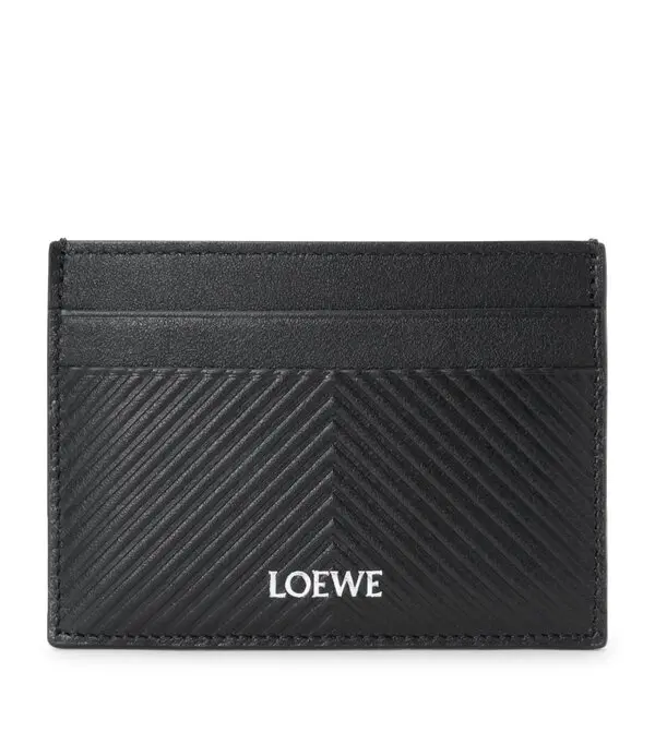 Loewe Leather Chevron Card Holder - Black