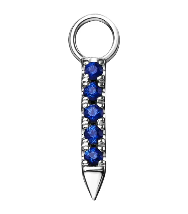 MARIA TASH Diamond And Sapphire Eternity Bar Earring Charm - White