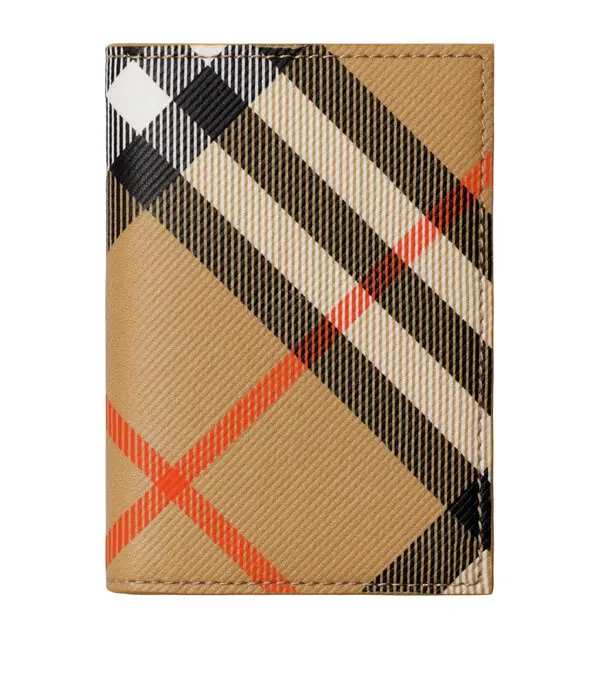 Burberry Check Folding Card Holder - Beige