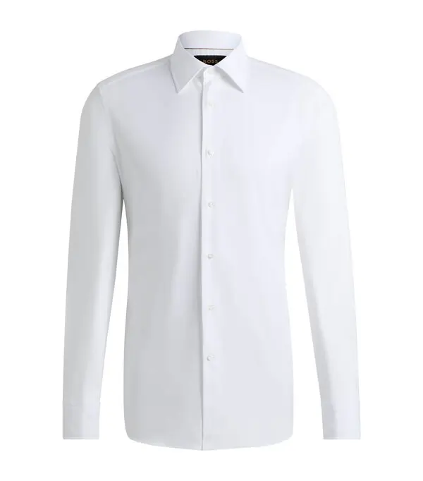 BOSS Stretch-cotton Slim Shirt - White
