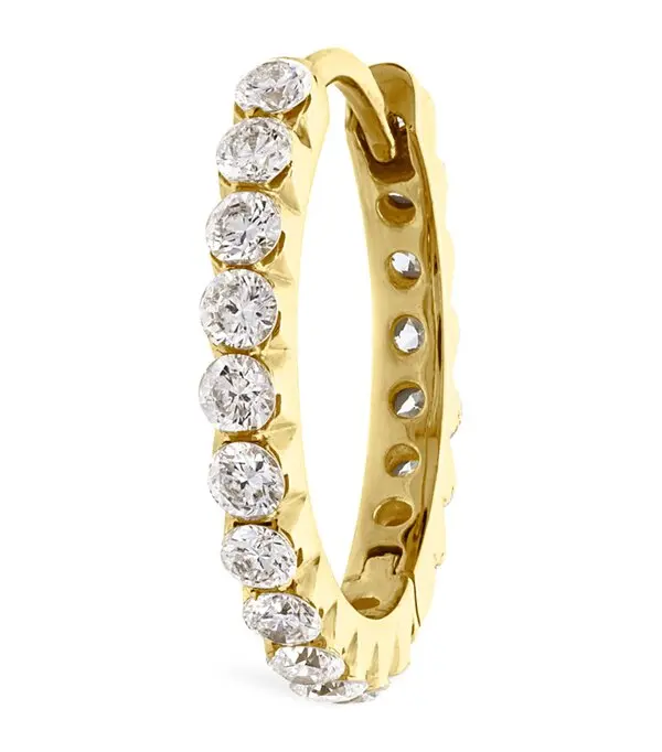 MARIA TASH Invisible Set Diamond Eternity Single Hoop Earring - Gold