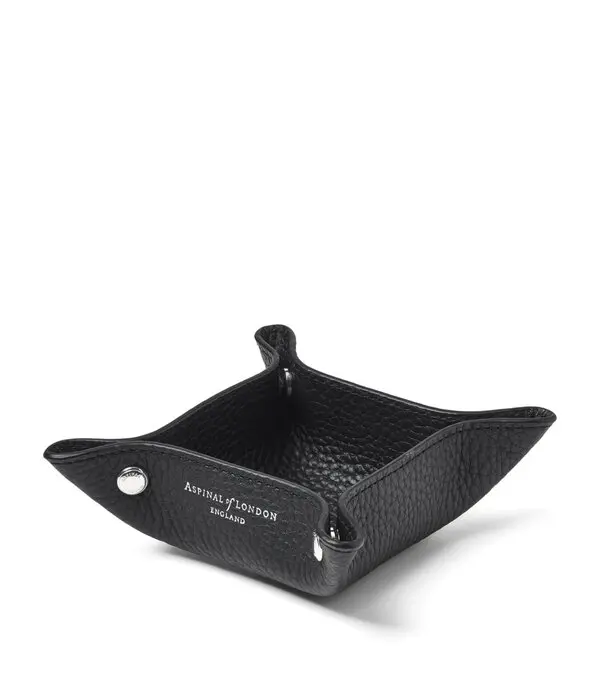 ASPINAL OF LONDON Mini Grained Leather Tidy Tray - Black