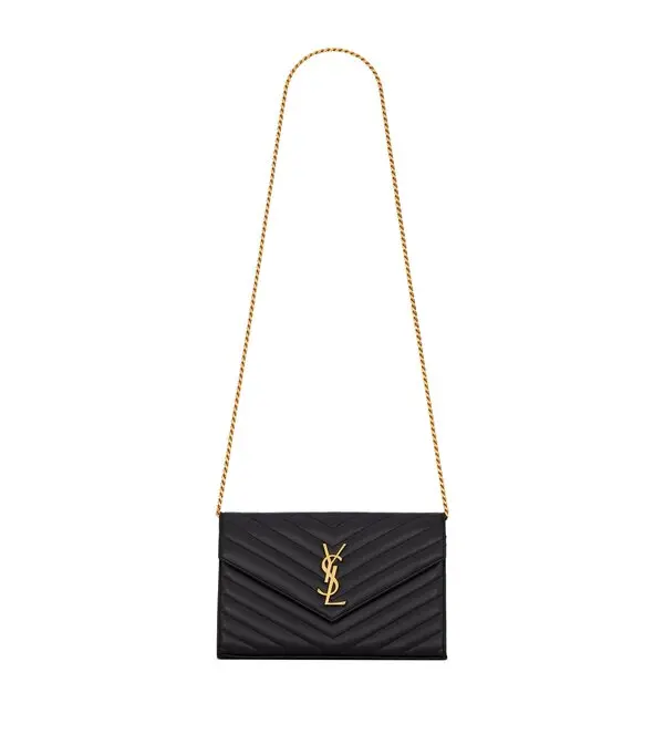Saint Laurent Monogram Matelassé Envelope Wallet Bag