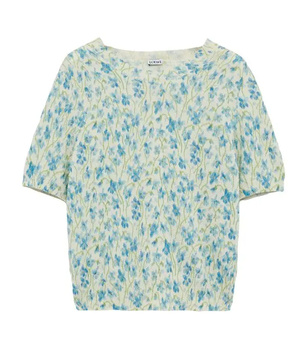 Loewe Cotton-blend Floral Sweater - White