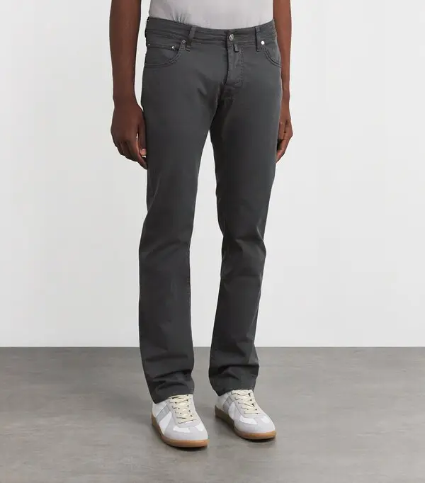 JACOB COHЁN Nick Slim Stretch-cotton Chinos - Black