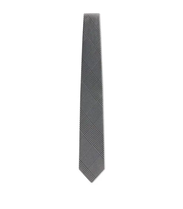 TOM FORD Silk Jacquard Tie - Silver
