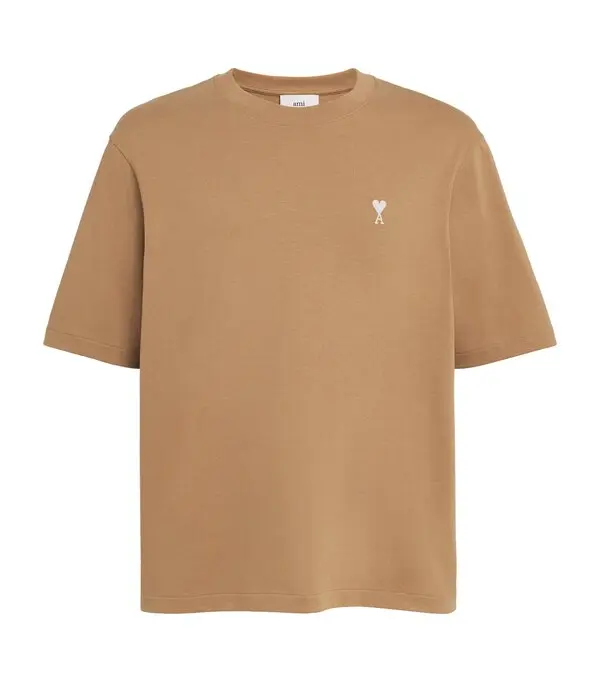 AMI Paris Cotton De Coeur T-shirt - Beige