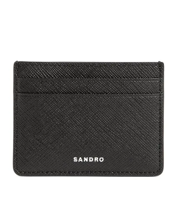 Sandro Reconstituted Leather Card Holder - Black