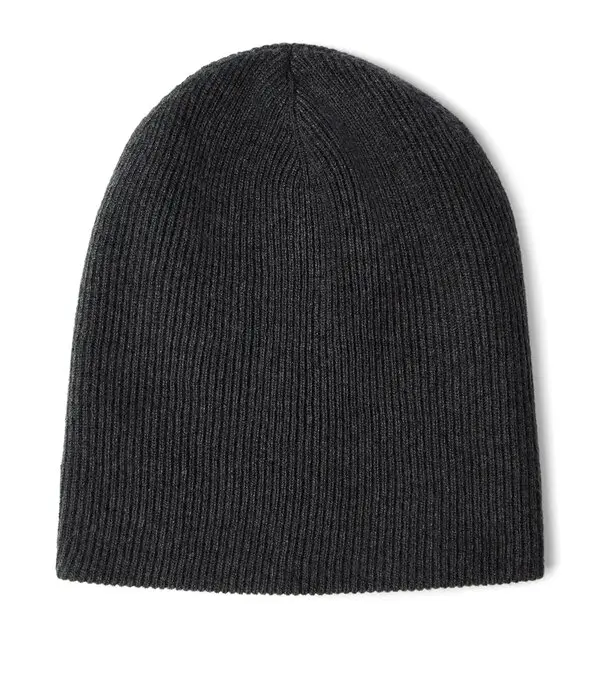 Brunello Cucinelli Cashmere Rib Beanie - Black