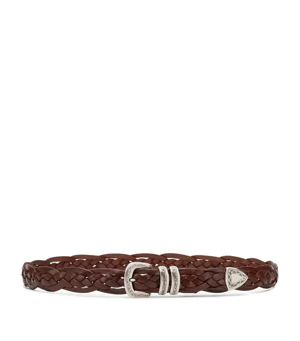 Brunello Cucinelli Woven Leather Belt - Brown