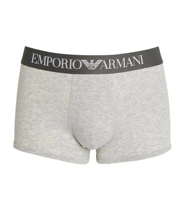 Emporio Armani Logo Motif Trunks - Grey