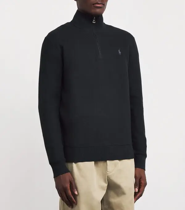 Polo Ralph Lauren Cotton Half-zip Sweater - Black