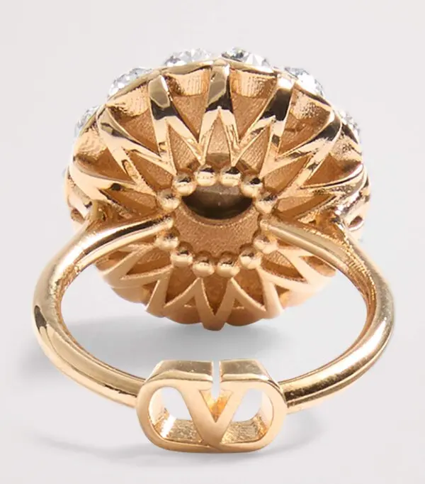 Valentino Garavani Crystal Vlogo Signature Ring