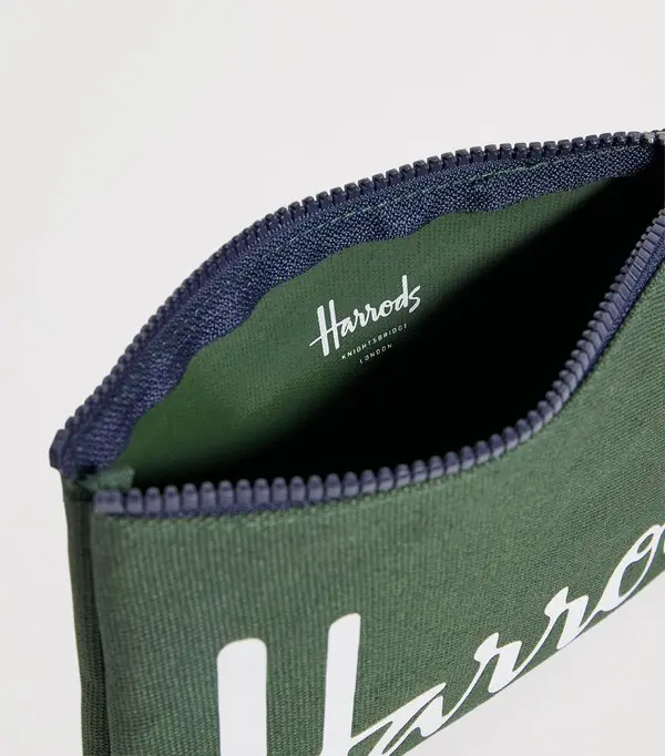 Harrods Cotton Logo Pouch - Green