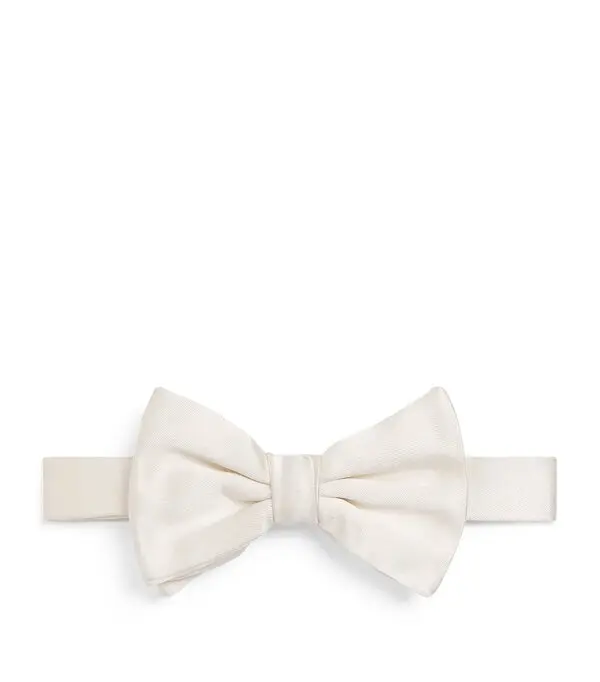 Giorgio Armani Silk Bow Tie - White