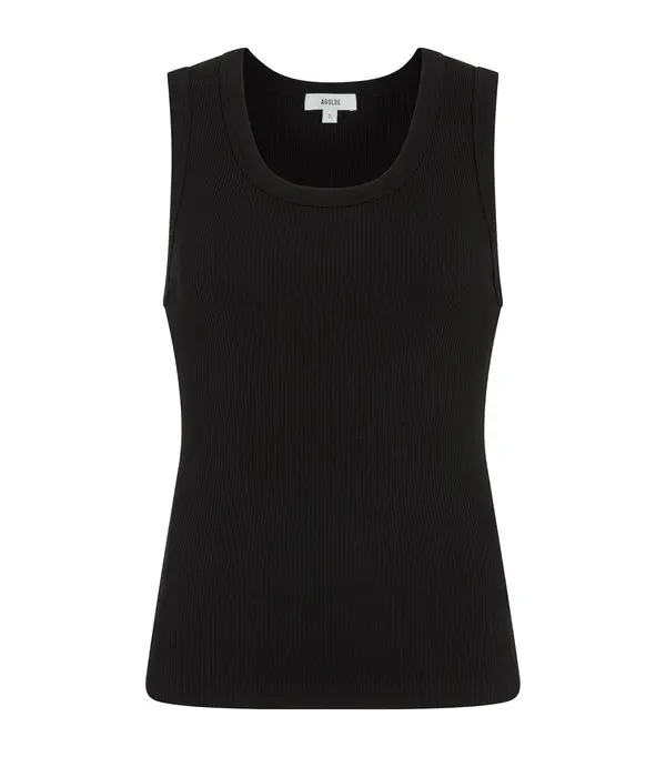 AGOLDE Poppy Ribbed Tank Top - Black